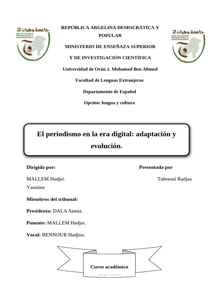 Memoria de Master 2 Tahraoui Radjaa Yasmine Version Final | PDF ...