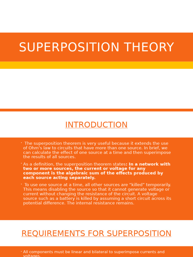 Superposition Theory | PDF | Electrical Network | Passivity (Engineering)