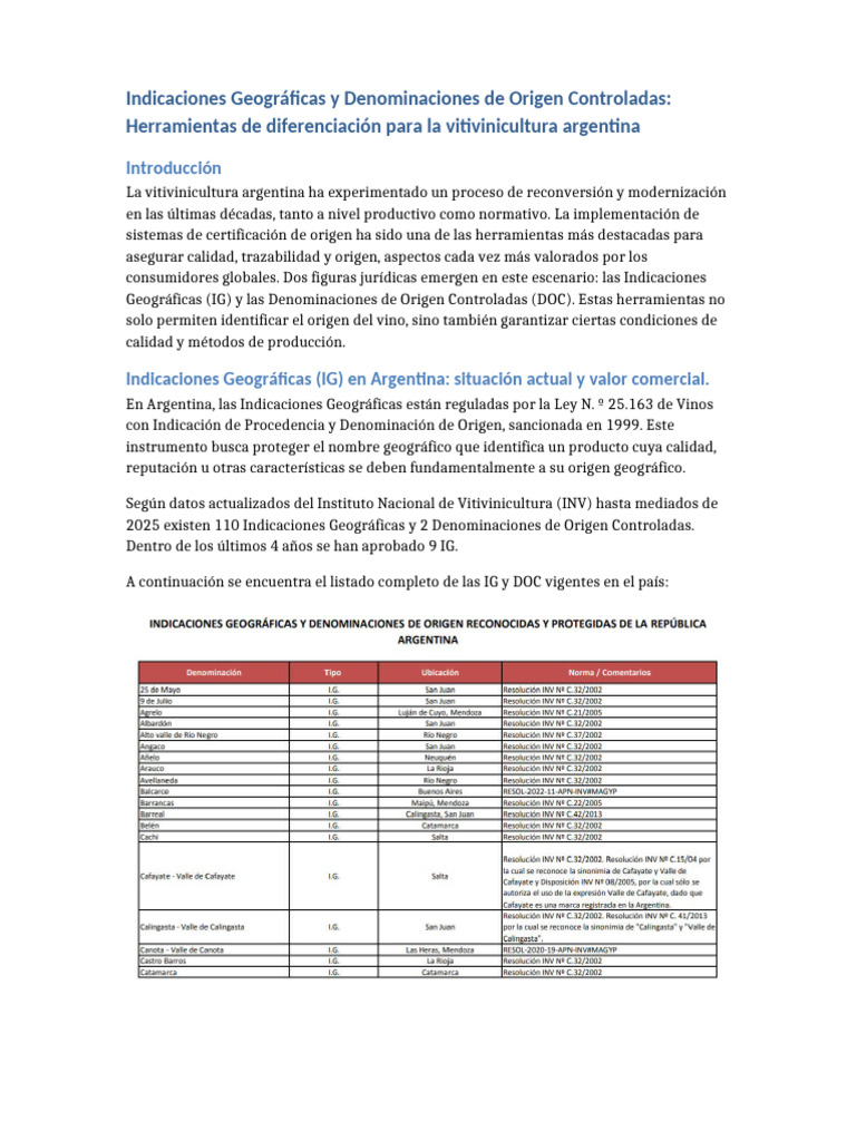 IG y DOC en Argentina | PDF | Vino | Economias