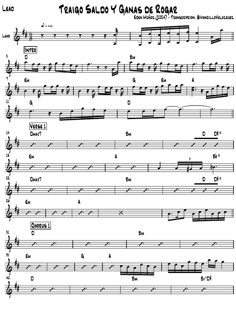 Traigo Saldo Y Ganas de Rogar - LeadSheet | PDF