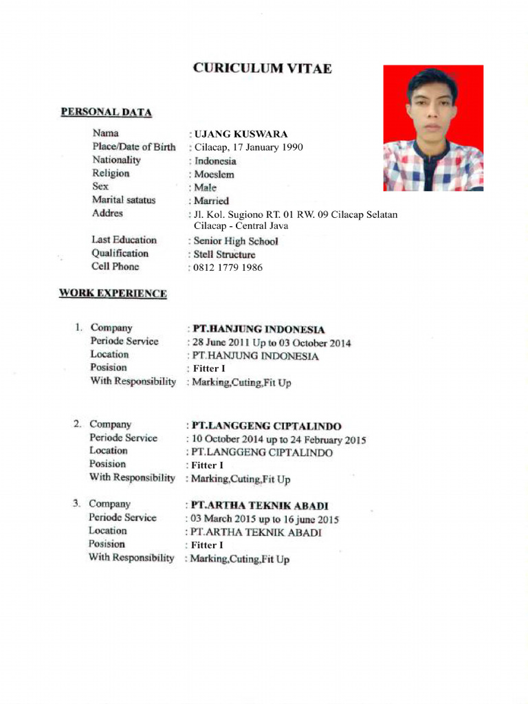 Contoh Bikin CV SPV | PDF