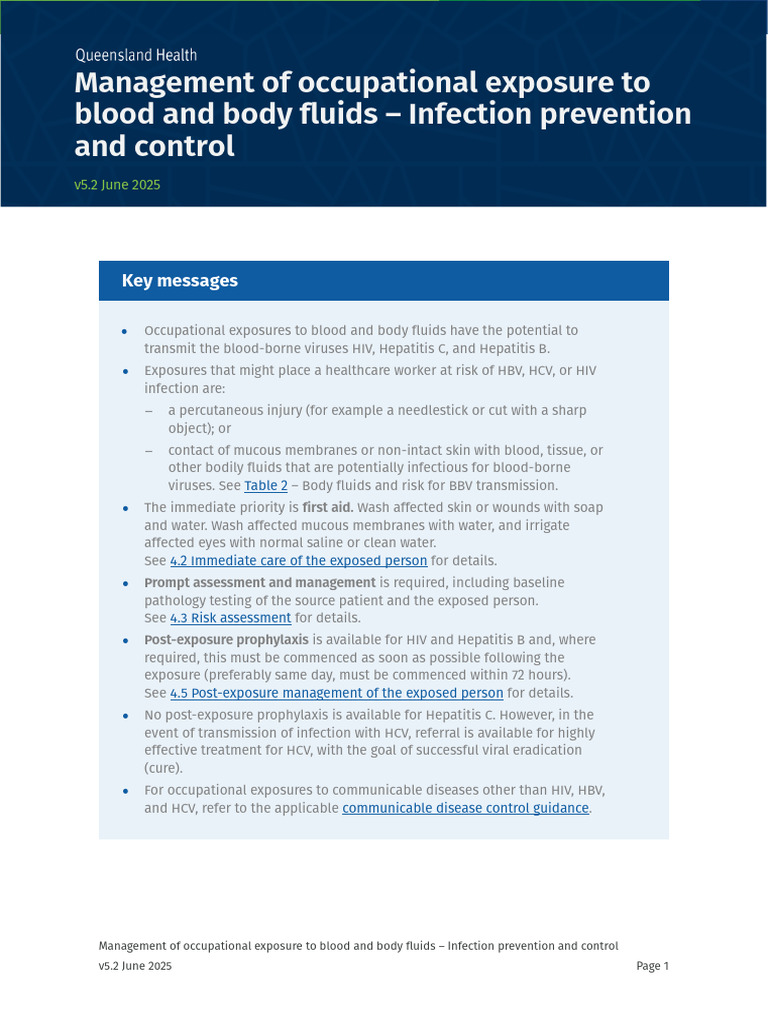 Occupational Exposure Management Guide | PDF | Hepatitis B | Hepatitis C