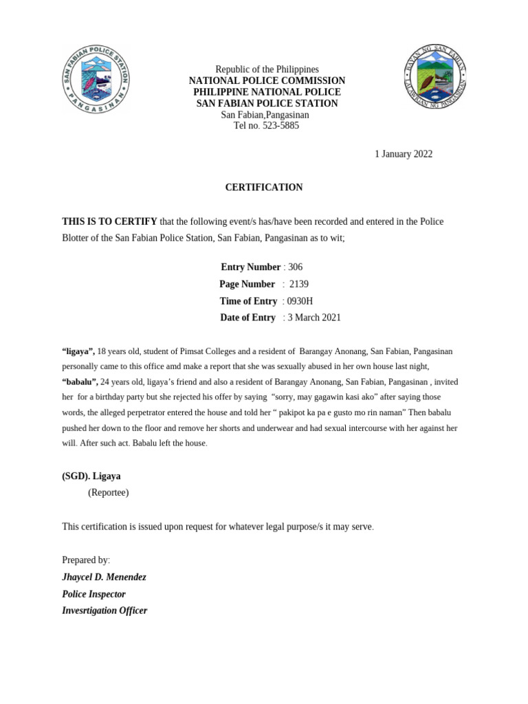 Police Blotter | PDF