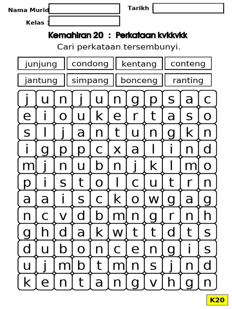 Tapak 8 (Wordsearch) | PDF