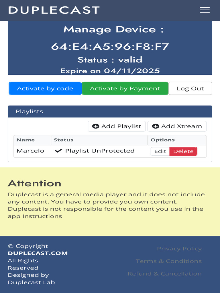 Manage Device Duplecast Player | PDF