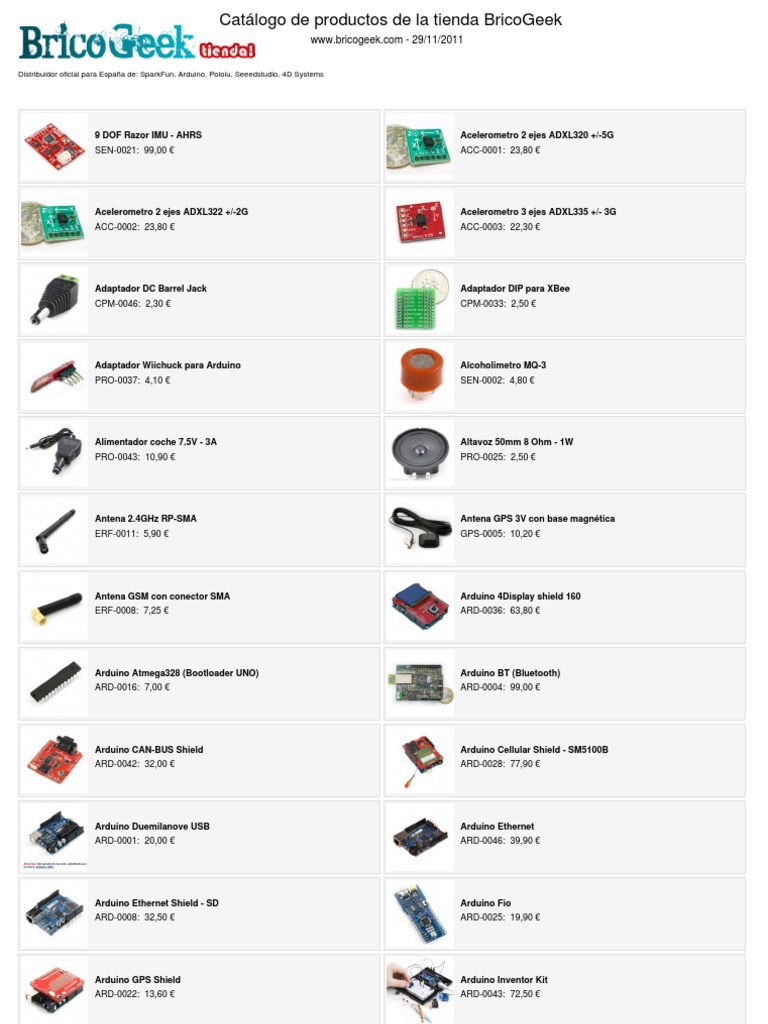 Catalogo Arduino | PDF | Arduino | Electrónica