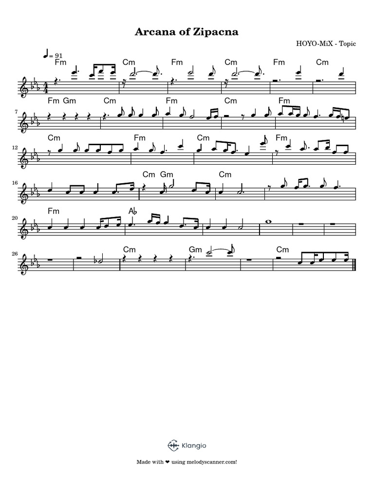 Arcana of Zipacna - Musica Do Genshin Impacto | PDF
