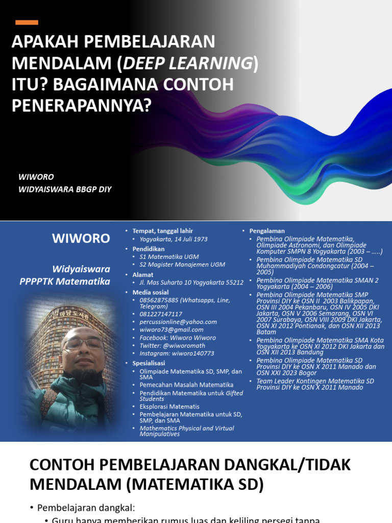 Teori Dan Contoh Deep Learning SD (Long Version) | PDF