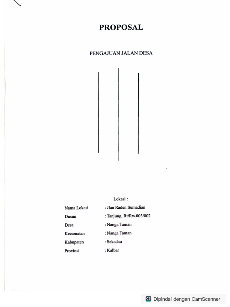(Proposal) - Permohonan Pengaspalan Jl. Raden Sumadian Desa Nanga Taman ...