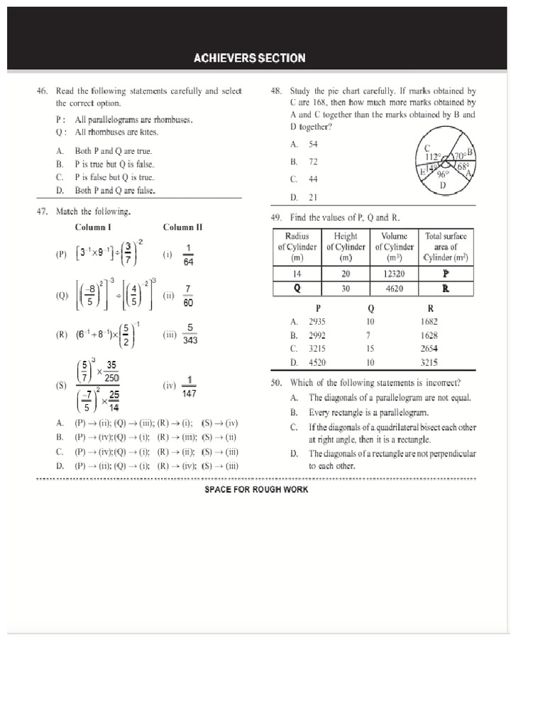 Imo Class 8 Level 1 Set 3 | PDF