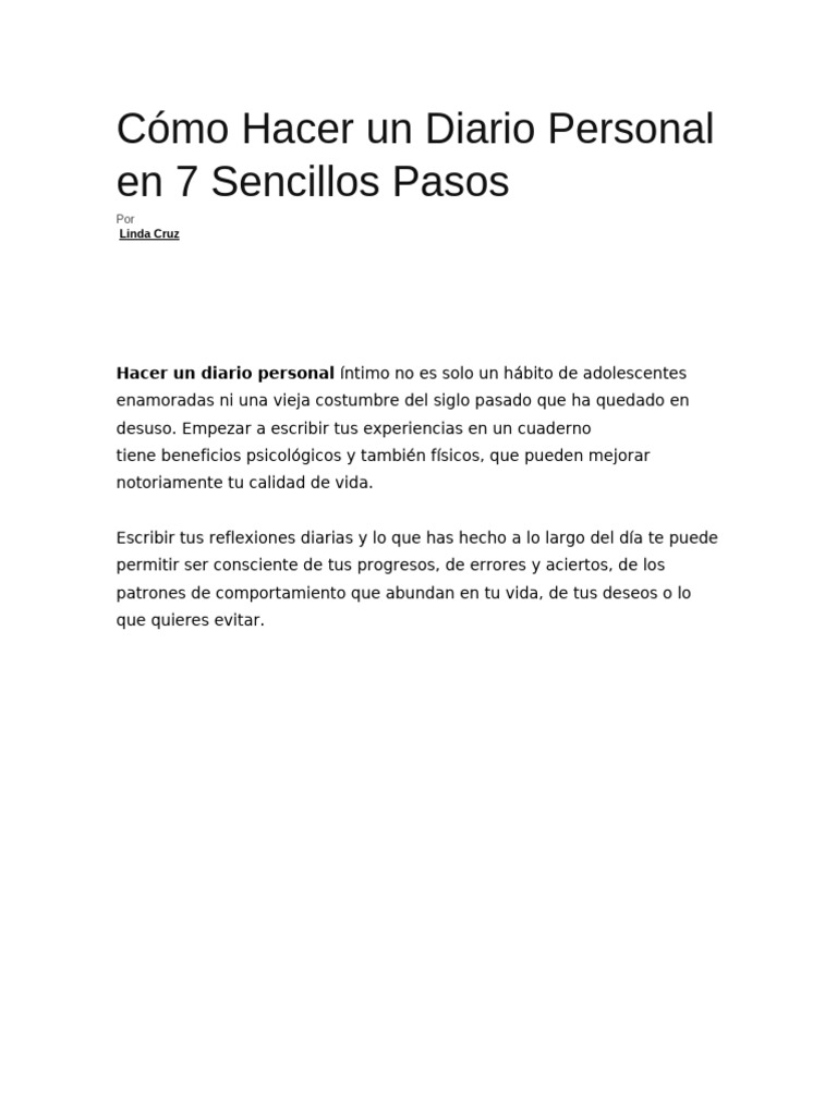 Cómo Hacer un Diario Personal Digital | PDF | Las emociones ...