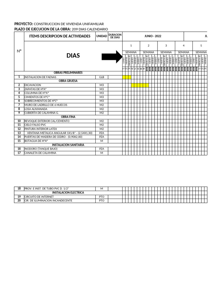 Costos y P Cronograma de Obra Final | PDF | edificio | Materiales de construcción