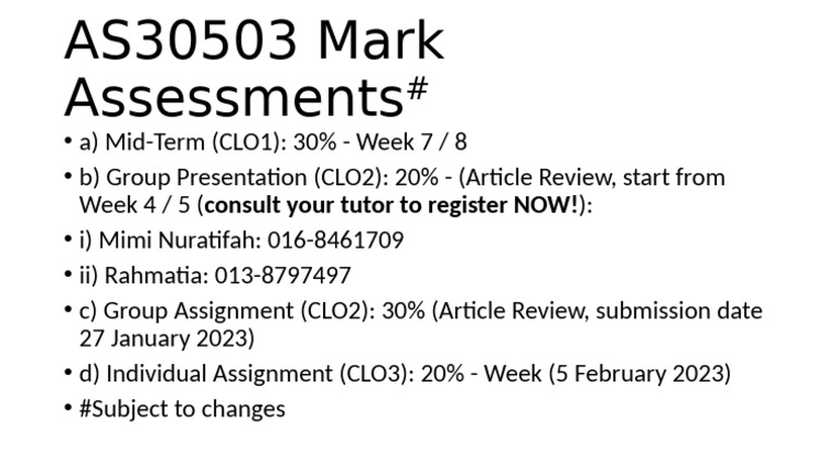 Mark Assessment | PDF
