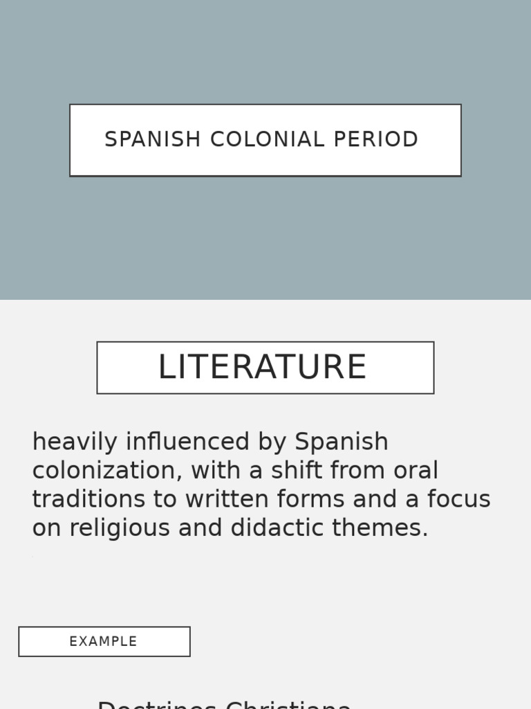 Spanish Colonial Period | PDF