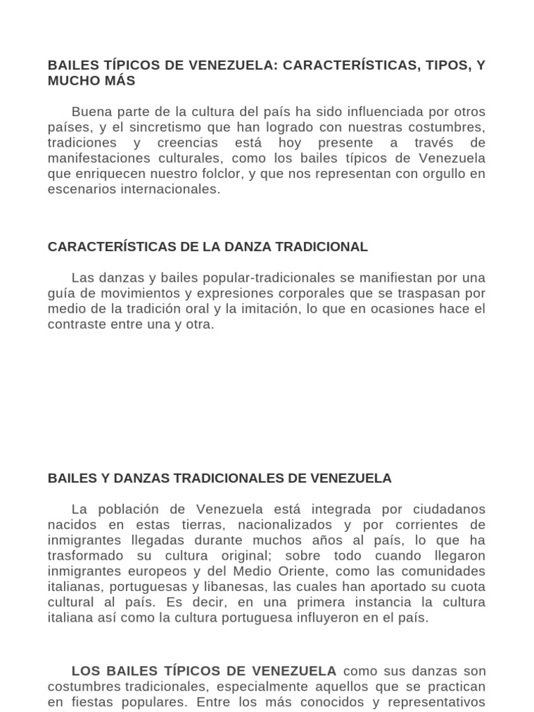 Bailes Típicos y Tradiciones de Venezuela | PDF | Bailes | Venezuela