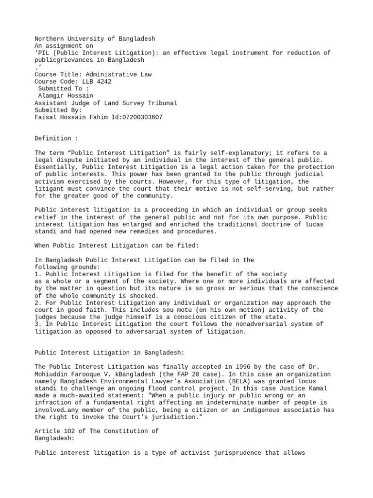 Administrative Law Assignment | PDF | Lawsuit | Administrative Law