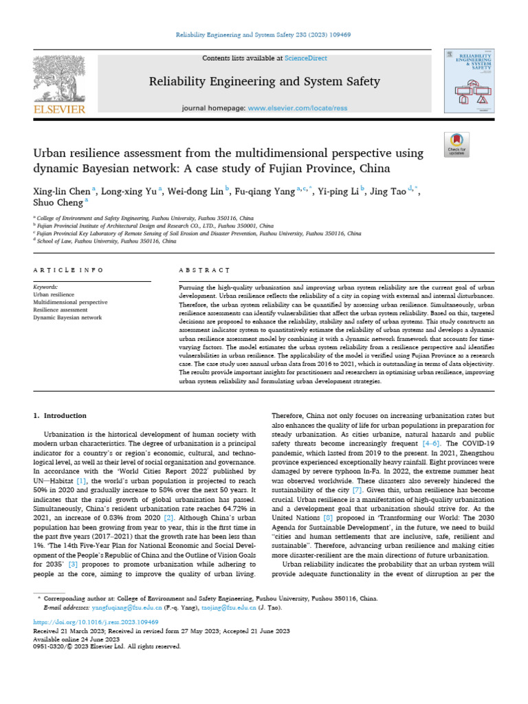 Urban Resilience Assessment From the Multidimensional Perspective Using ...