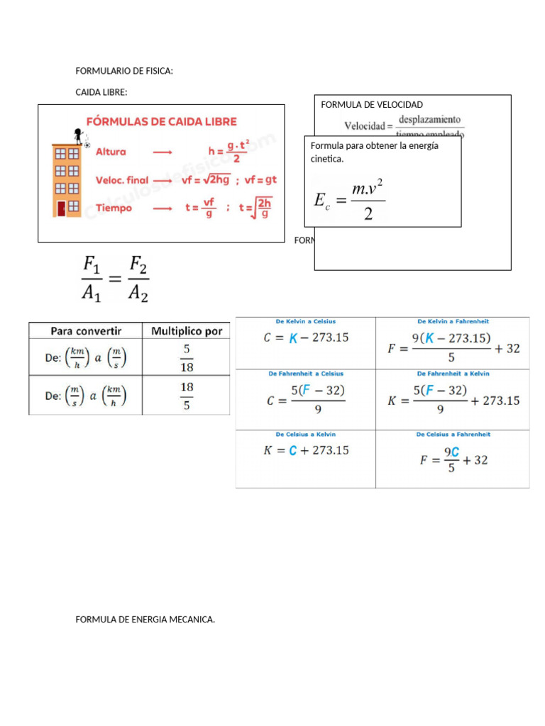 Formulario de Fisica | PDF