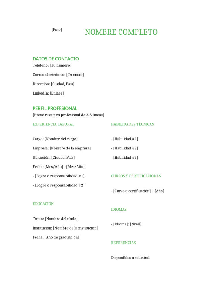 Plantilla CV Agronomo Moderna | PDF