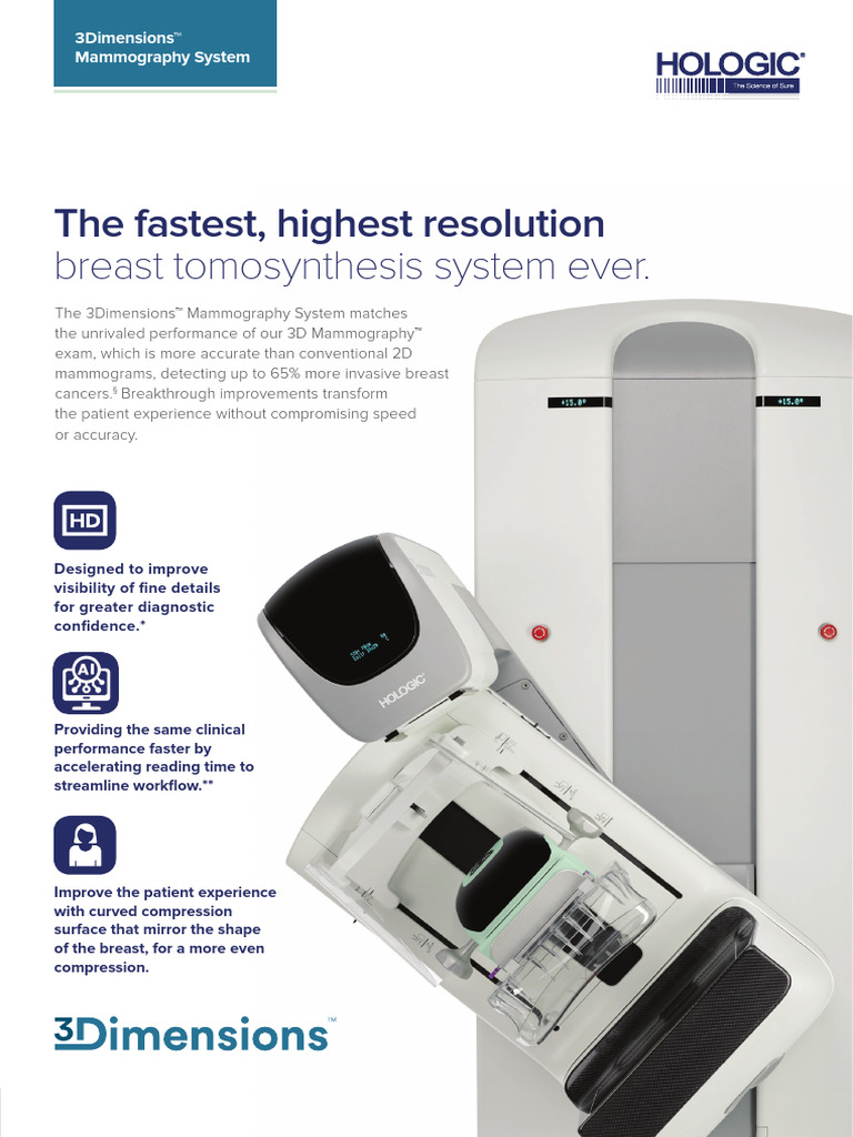 3dimensions™ Digital Mammography System Information Sheet GBR EN | PDF | Mammography | Breast Cancer