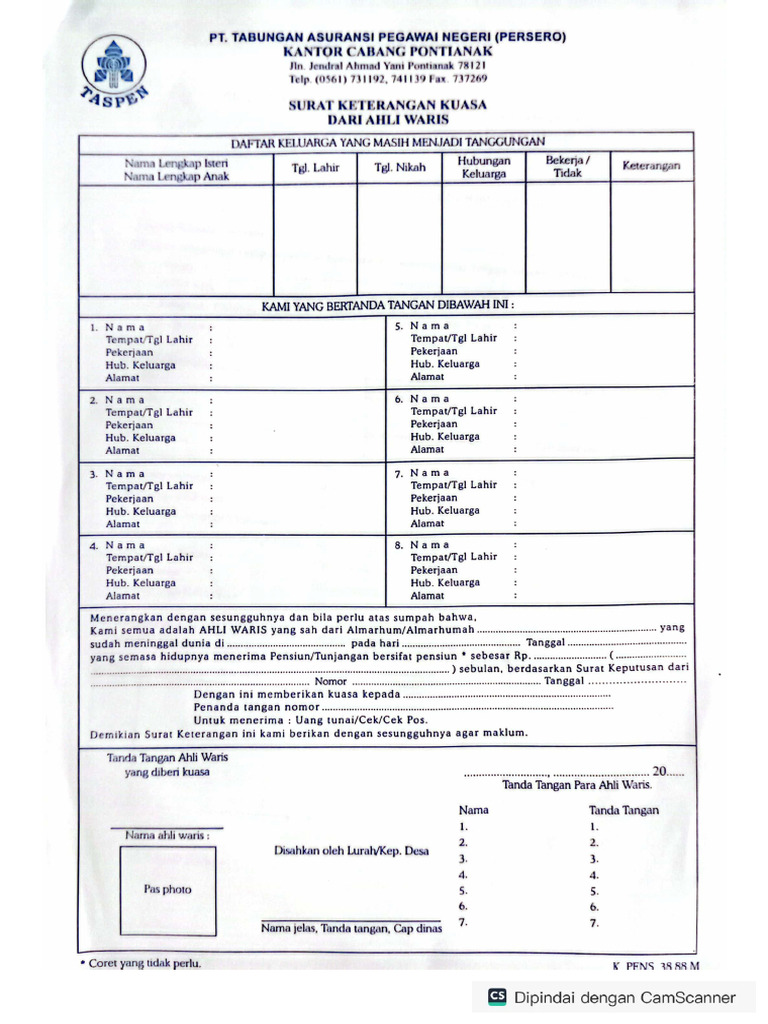Suket Kiasa Ahli Waris | PDF