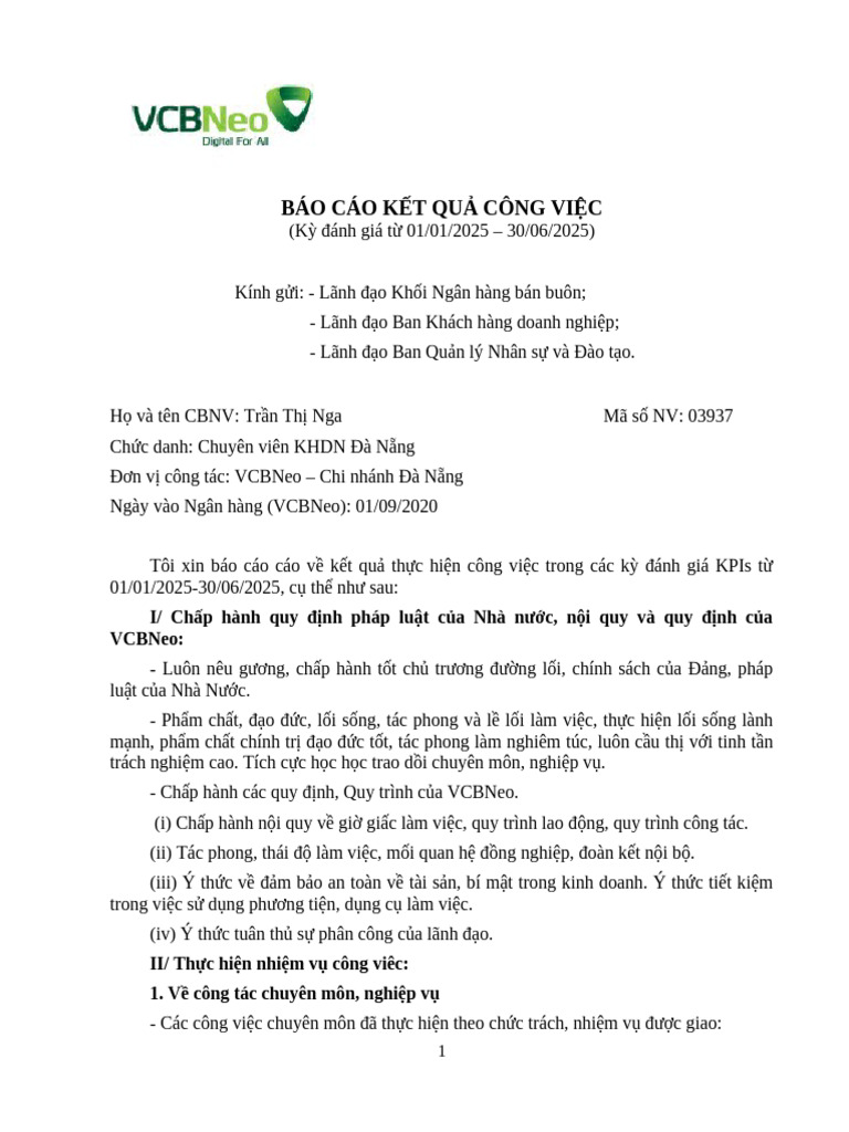 2025 - M - U Báo Cáo K - T Qu - K - Ðánh Giá KPIs | PDF