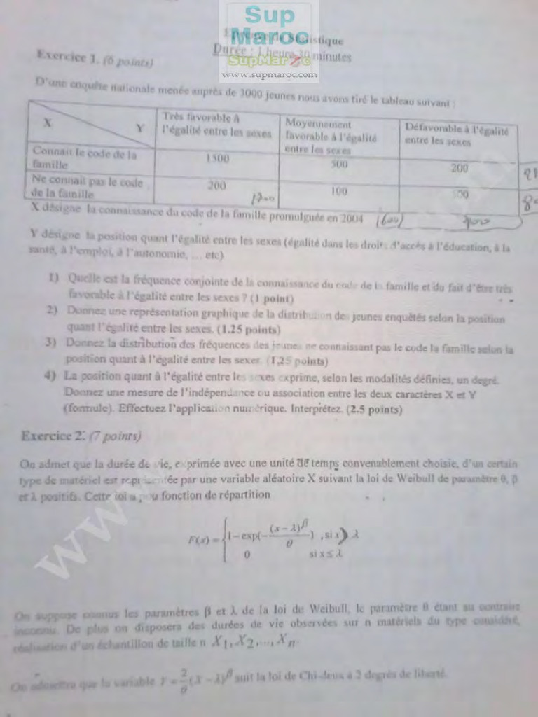 INSEA 2A Staistique 2011 | PDF