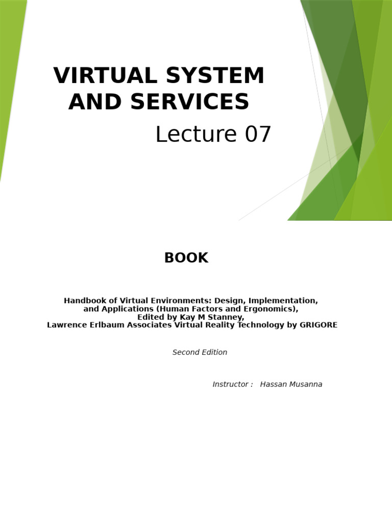 Visual Systems and Services Lecture 7 | PDF | Virtualization | Virtual Machine