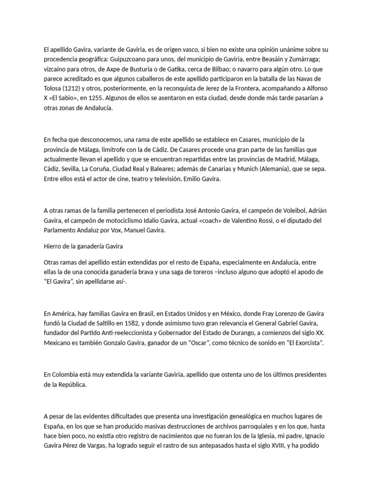 Origen y linaje del apellido Gavira | PDF | Heráldica | Feudalismo