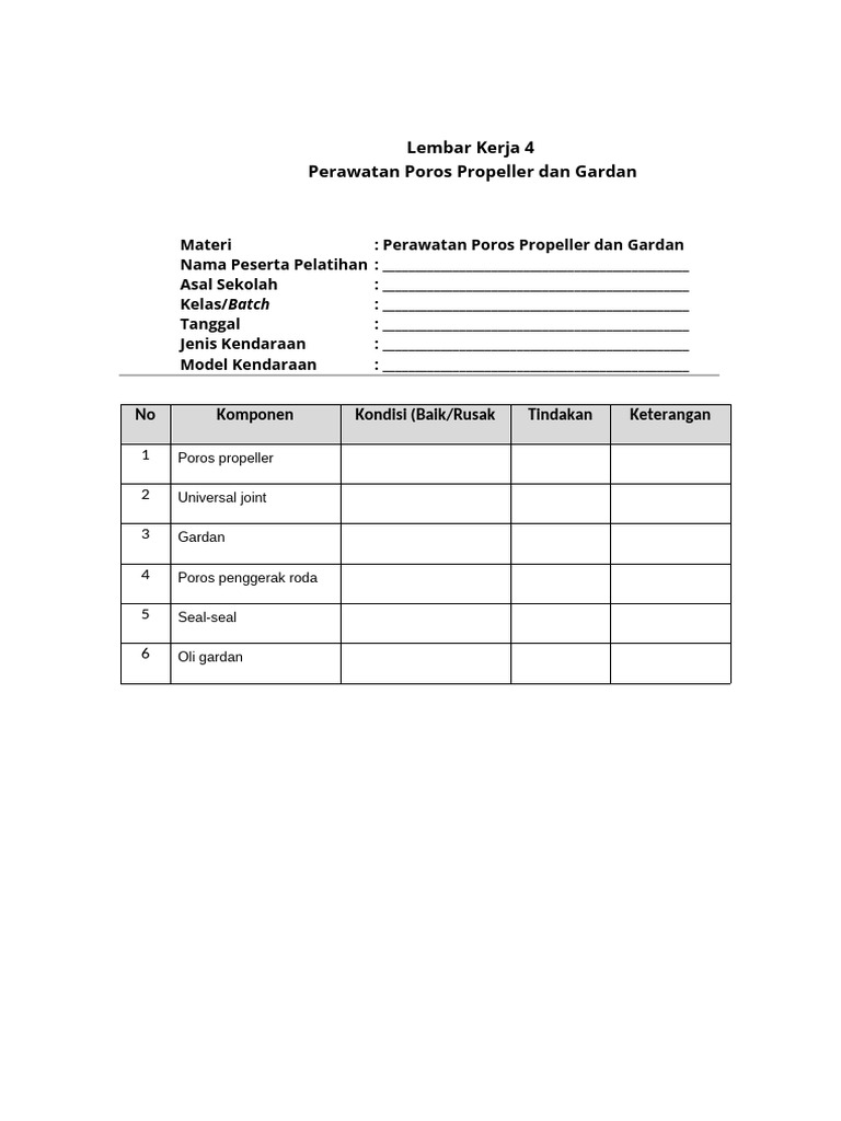 LK 3.4 - Perawatan Poros Propeller Dan Gardan | PDF