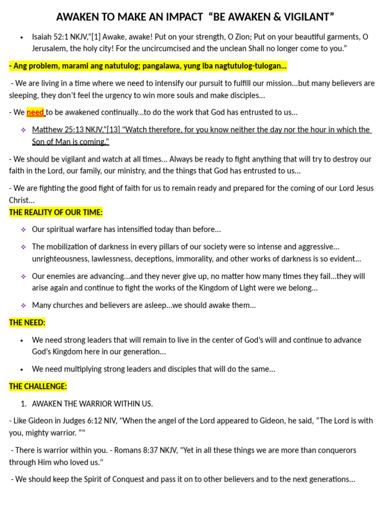 Awaken To Make An Impact Be Awaken | PDF | Jesus | Gospel Of Matthew