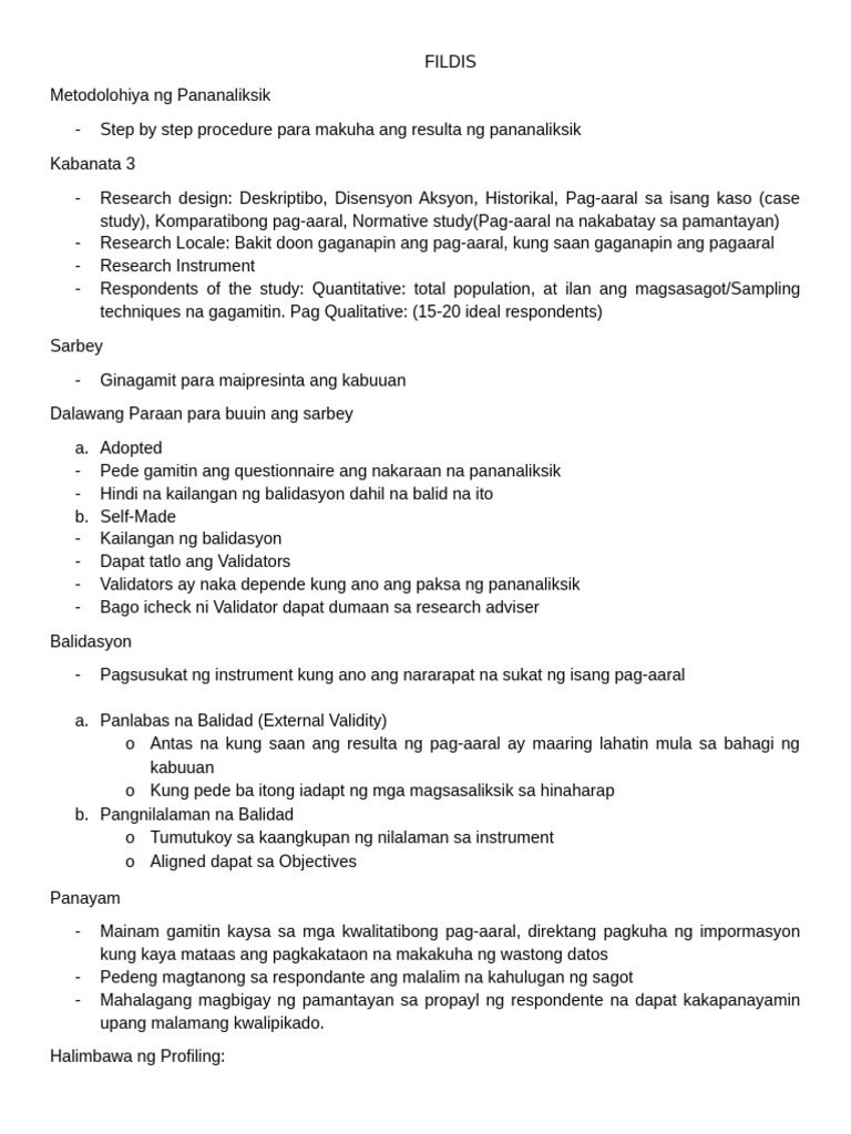 FILDIS Reviewer | PDF