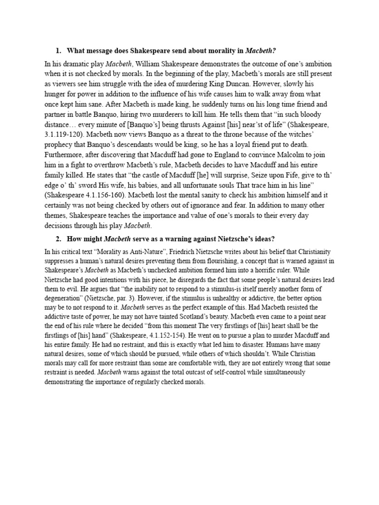 Morality As Anti-Nature RACECE | PDF | Macbeth | Shakespearean Tragedies