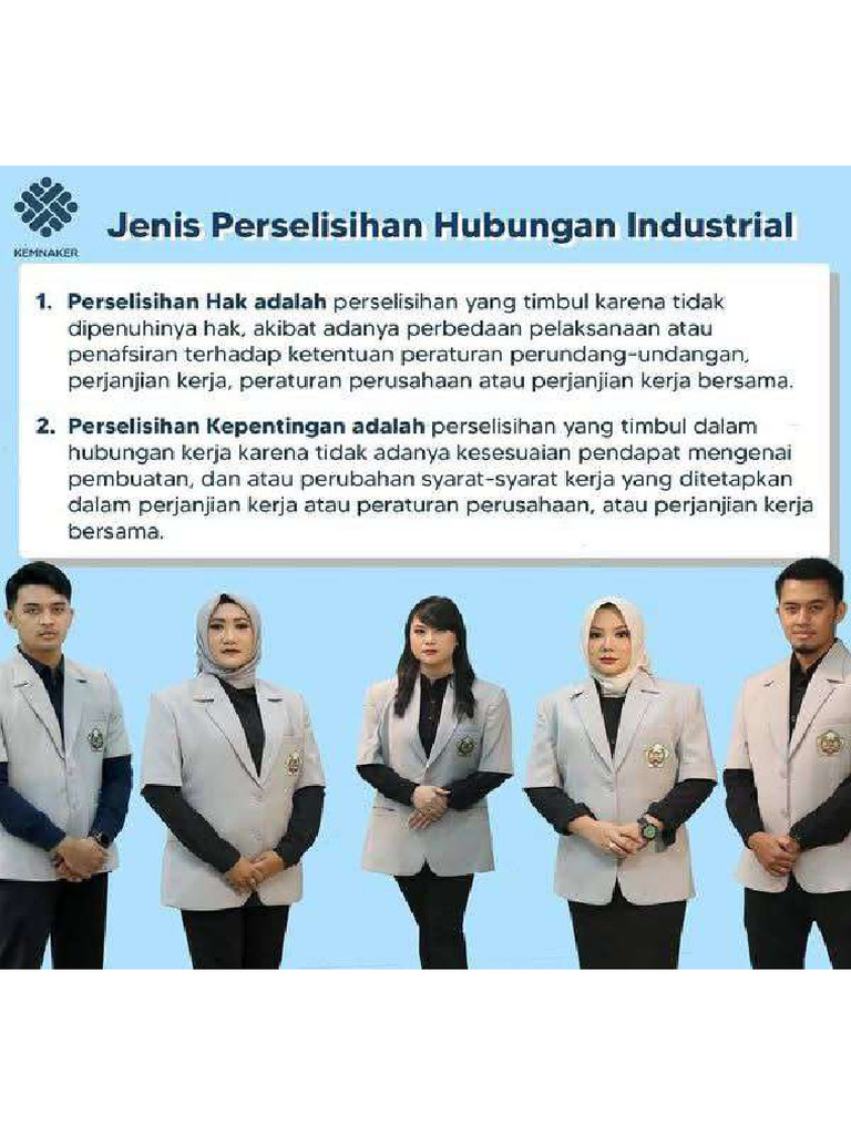 Jenis Perselisihan Hubungan Industrial FB Kemnaker | PDF