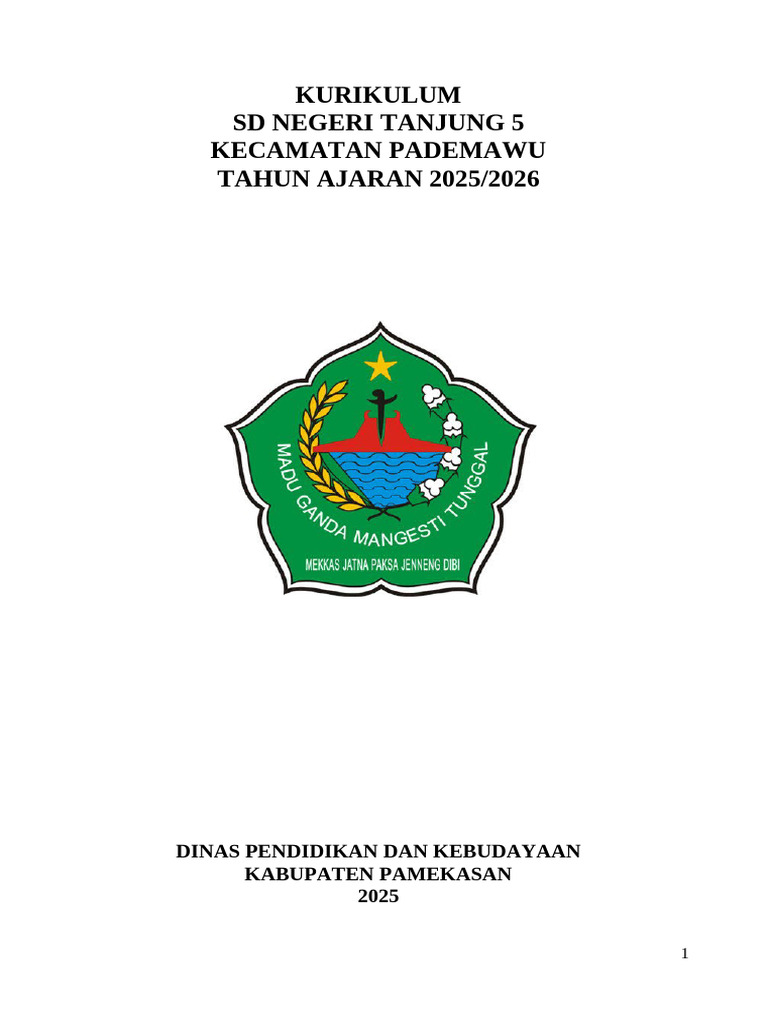 Kurikulum SDN Tanjung 5 - 2025 - 2026 | PDF