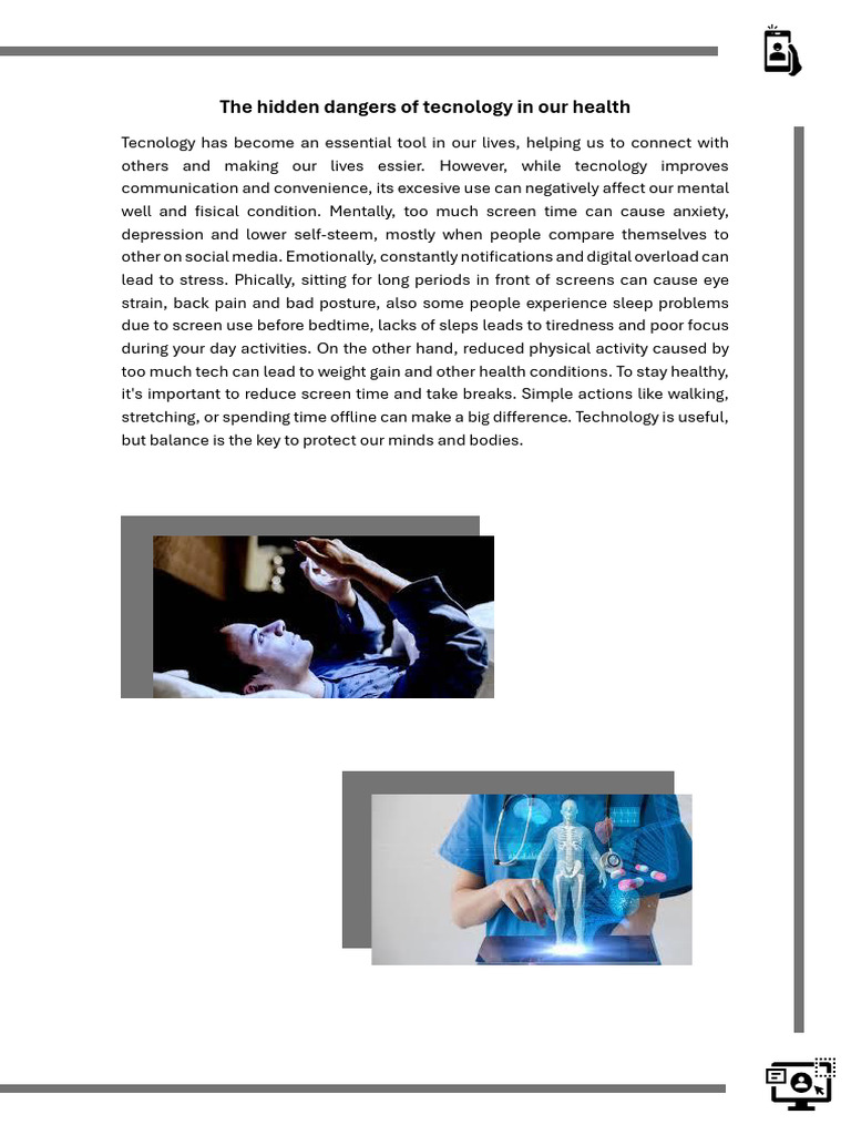 The Hidden Dangers of Tecnology in Our Health (Essay) | PDF