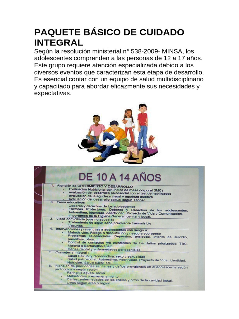 Paquete Básico de Cuidado Integral | PDF | Obesidad | Enfermedades ...