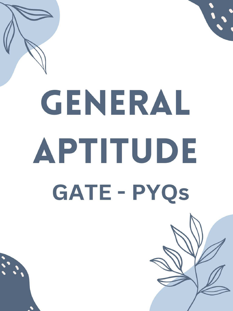 General Aptitude GATE PYQs | PDF | English Grammar | Mathematics