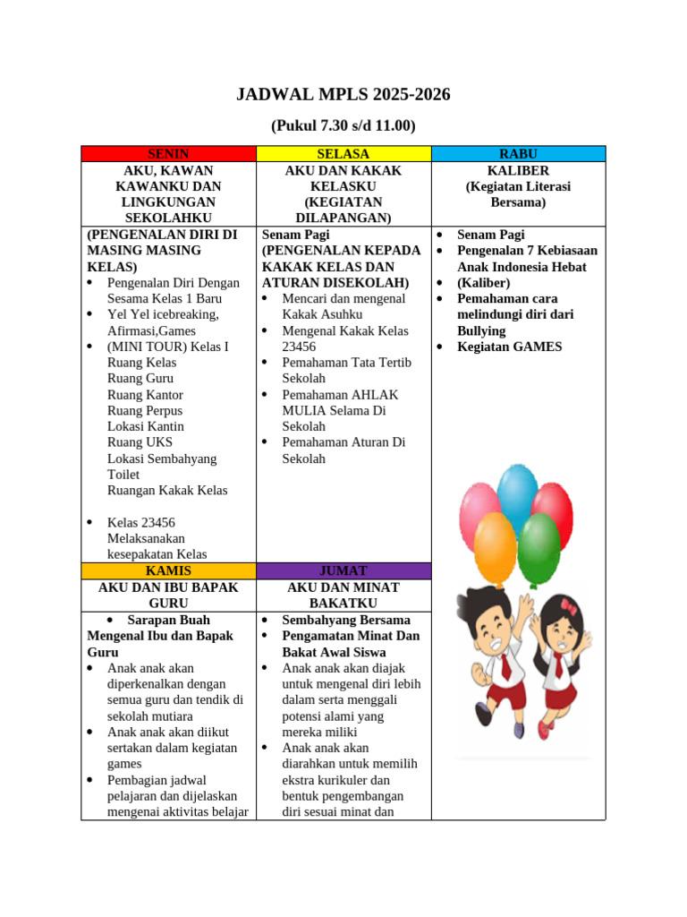 Jadwal Mpls 2025-2026 | PDF