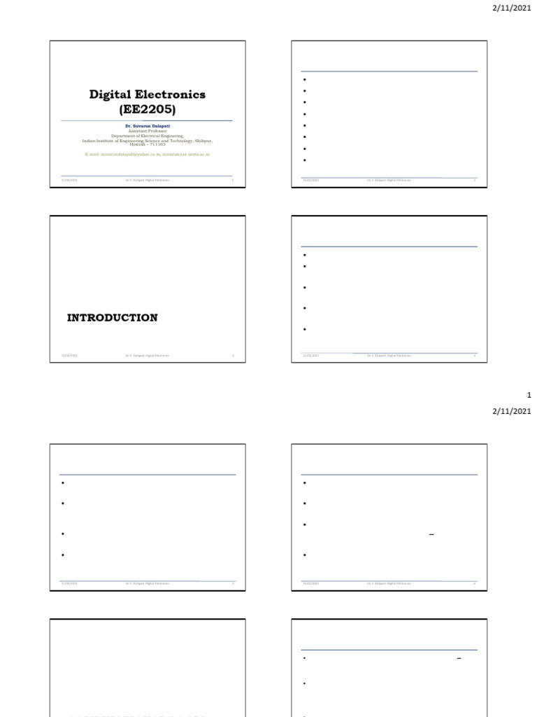 Digital Electronics EE2205 SD Merged Sahil M-1 | PDF | Subtraction | Logic Gate