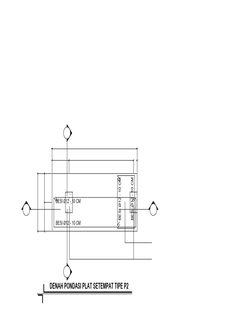 Denah Pondasi Plat Setempat Tipe P2: Skala 1: 20 | PDF