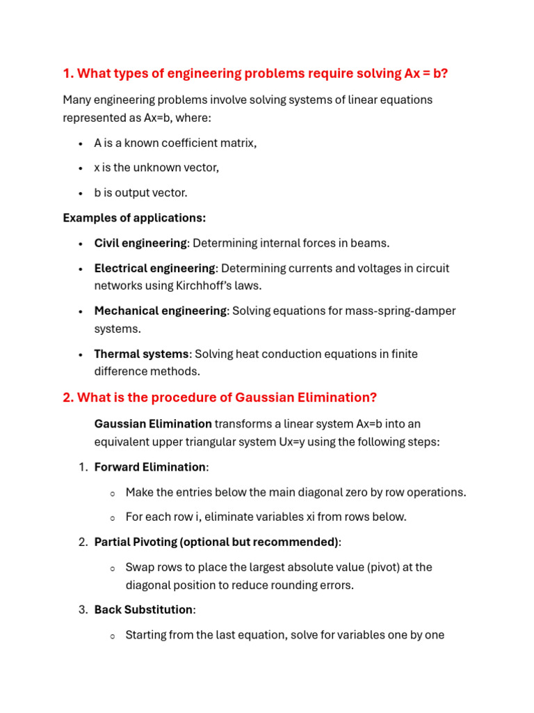 Numerical Analysis | PDF | System Of Linear Equations | Numerical Analysis