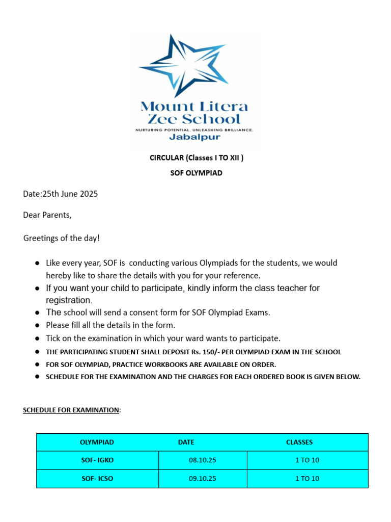 Sof Circular 2025-26-1 | PDF