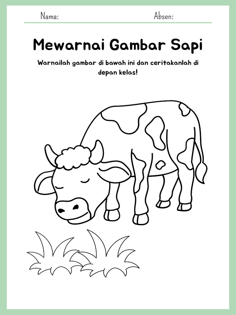 Mewarnai Gambar Sapi | PDF