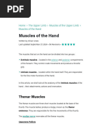 The Muscles of the Hand - Thenar - Hypothenar - TeachMeAnatomy | PDF ...