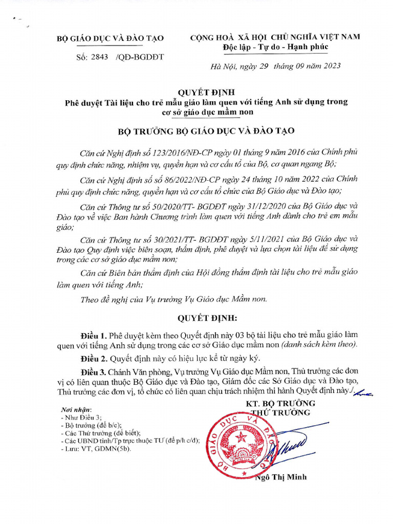 2843-Qd-bgddt - Phe Duyet Tai Lieu Lqta - MN - 29!9!2023 | PDF