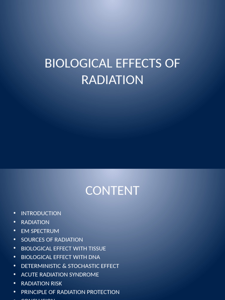 Biological Effects of Radiation Explained | PDF | Ionizing Radiation ...