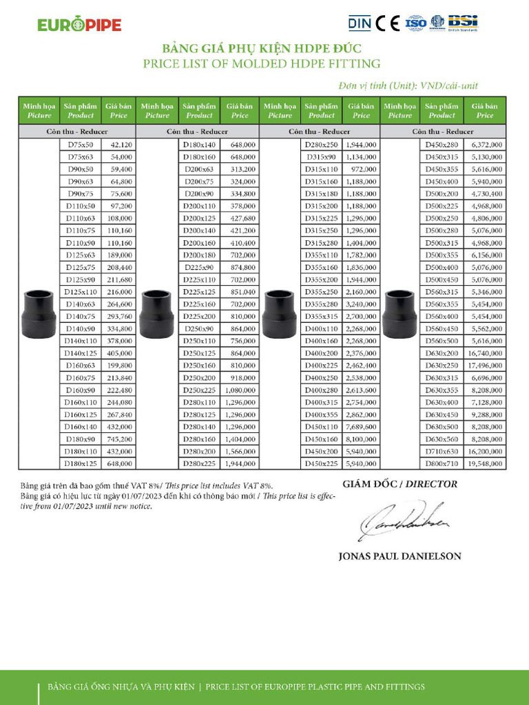 Europipevietnam Europipe Bao Gia PK HDPE | PDF