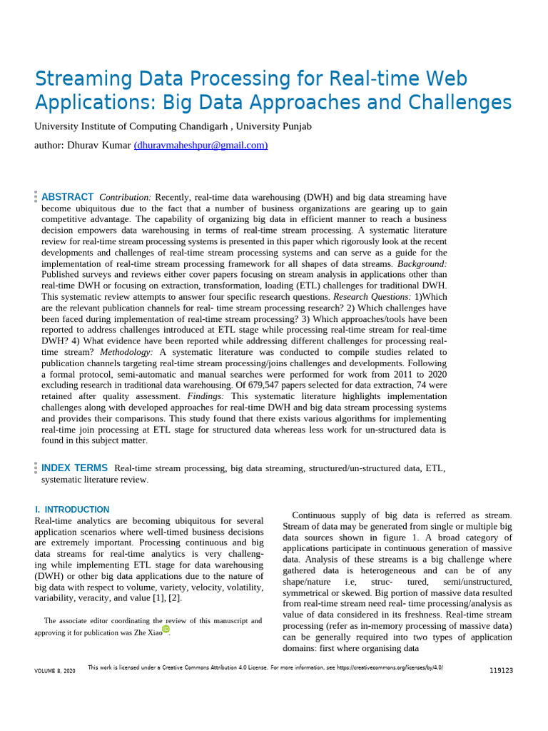 Real-time Stream Processing Challenges | PDF | Data Warehouse | Big Data