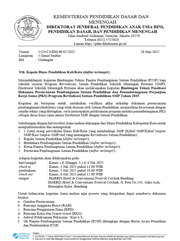 Bimtek Revitalisasi Sekolah SMP 2025 | PDF